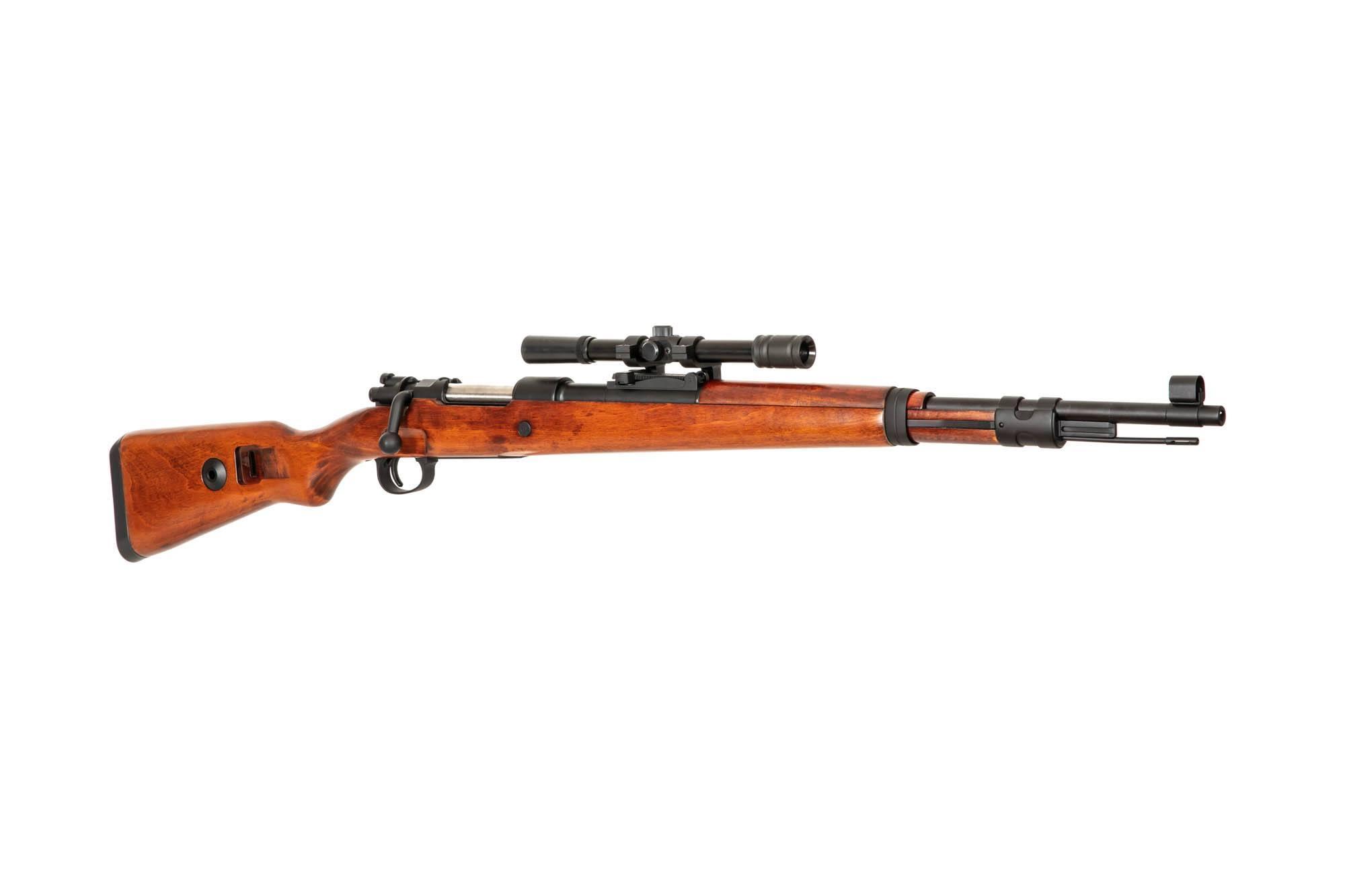 Snow Wolf SW-022A Mauser Kar98 kivääri kiikarilla - aitoa puuta - MilGear