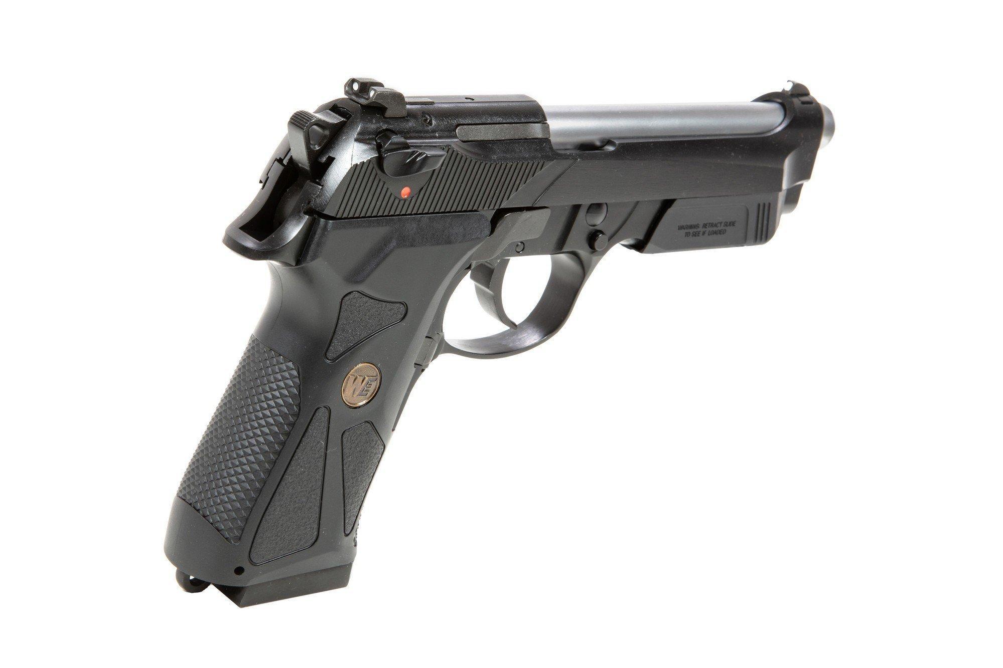 WE M902 blowback kaasupistooli, metallinen - musta/hopea - MilGear