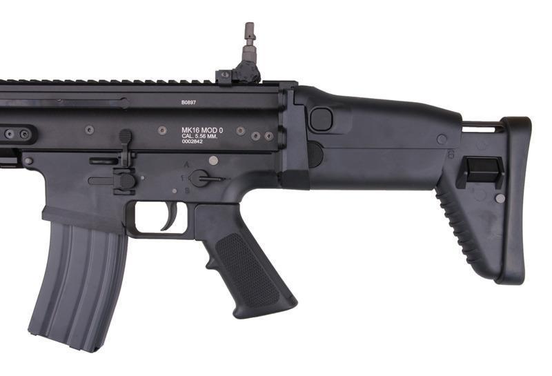 WE SCAR-L Mk16 Mod 0 Open Bolt GBBR, metallinen - musta - MilGear